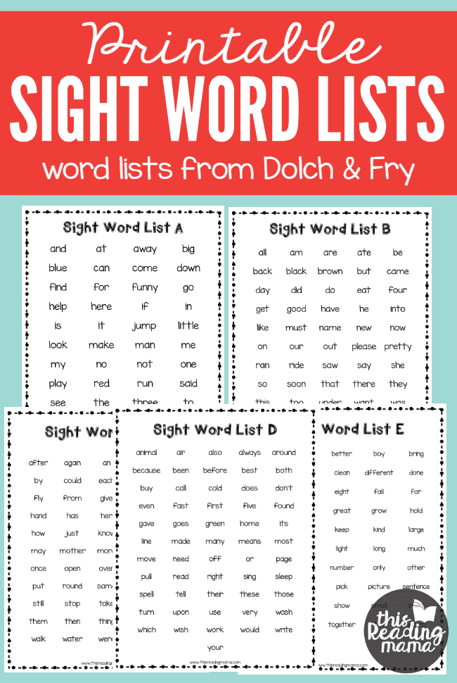 Dolch Word List Printable - Word Search Printable