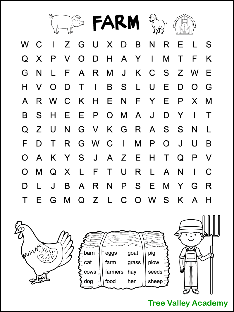 Kindergarten Word Search Free Printable - Word Search Printable